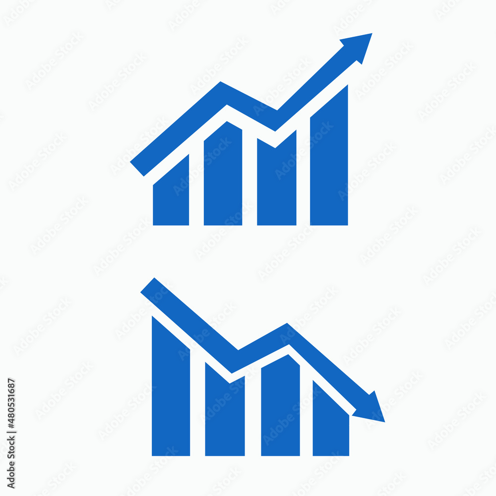 Stock Market High and Low Price Flat Vector Design for Icon, Symbol ...