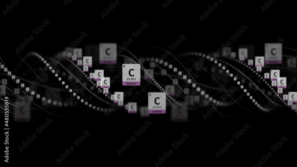 CARBON Molecule Symbol, Chemistry Periodic Table, Animation, Background ...
