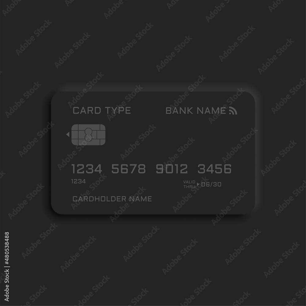 neumorphic black credit card template design Stock Vector | Adobe Stock
