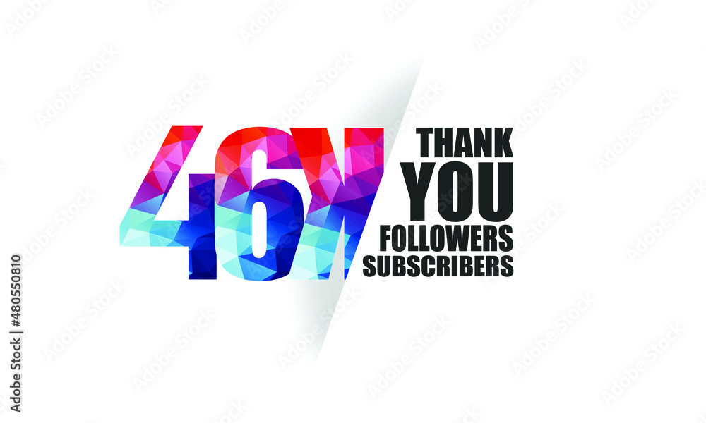 46K, 46.000 followers, subscribers design for internet, social media ...