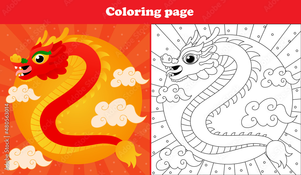 Printable worksheet with coloring page for kids with traditional ...