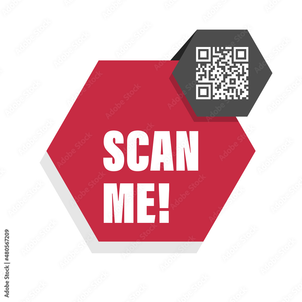 Vector frame for qr code. Scan me sign template. Isolated on white ...