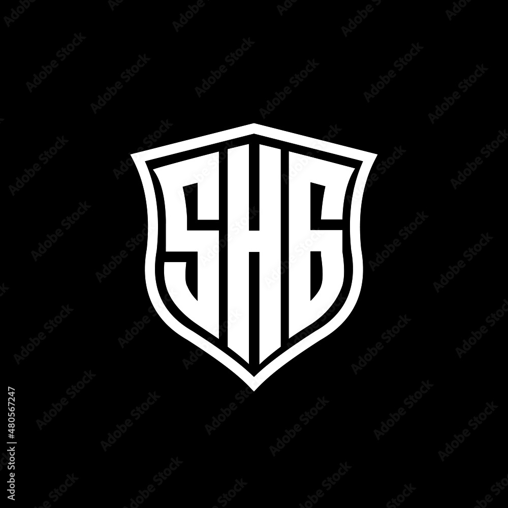 SHG letter logo design with black background in illustrator, vector ...