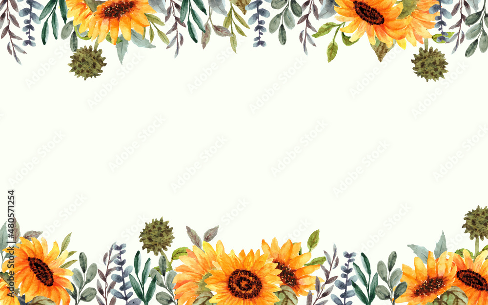 hand drawn sunflower background Stock Vector | Adobe Stock