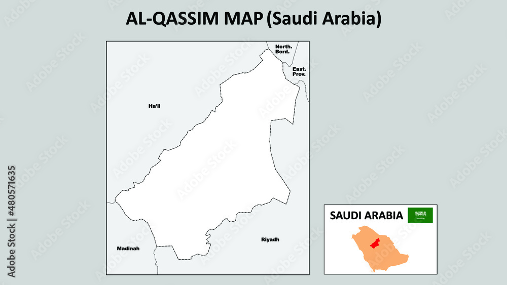 Al-Qassim Map. Political map of Al-Qassim. Al-Qassim Map of Saudi ...