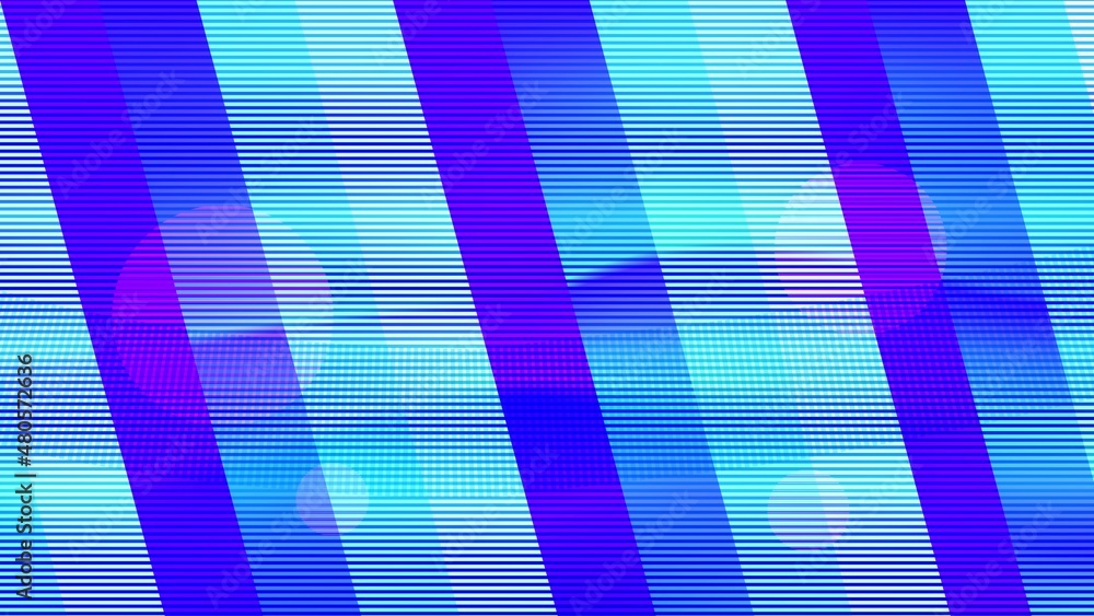 Scanlined neon blue chromed and striped background with abstract ...