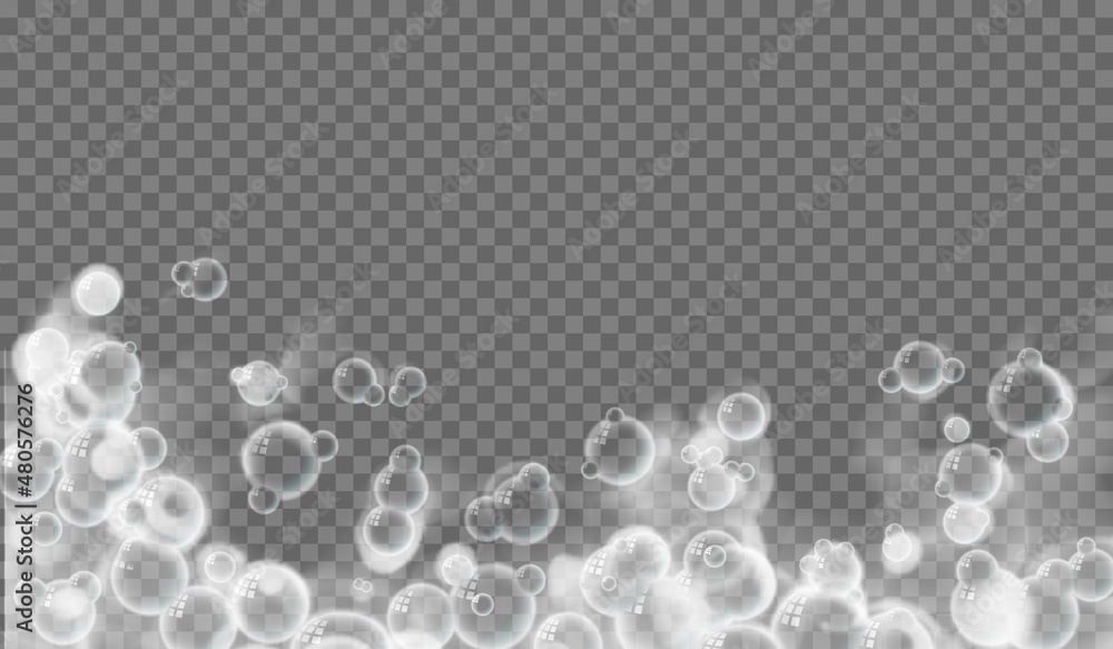 Vector illustration. Foam, bubble isolated on transparent background ...