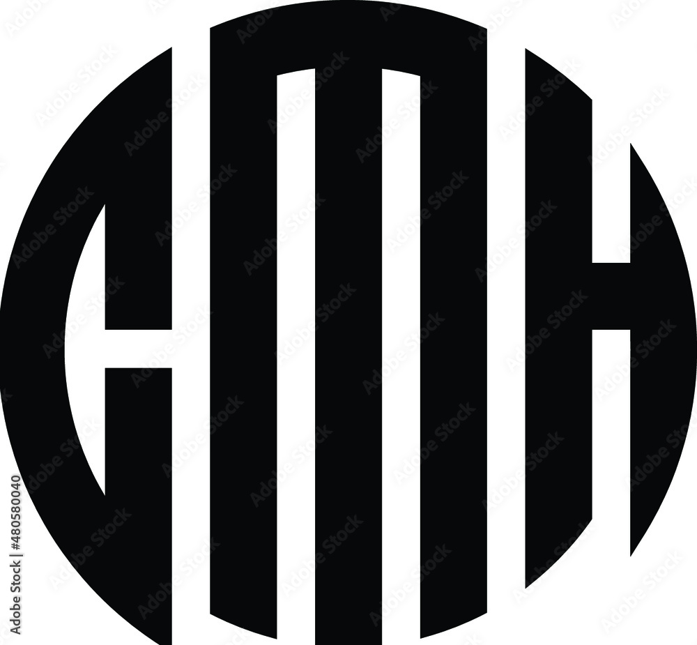 Title: CMH Letter logo design with a circular shape vector in ...