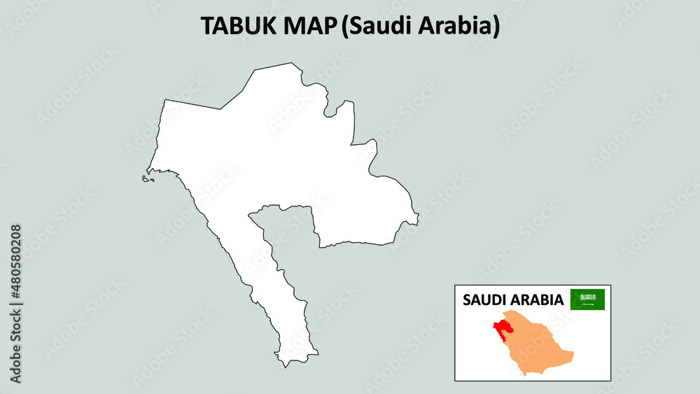 Tabuk Map.Tabuk Map Saudi Arabia with white background and line map ...