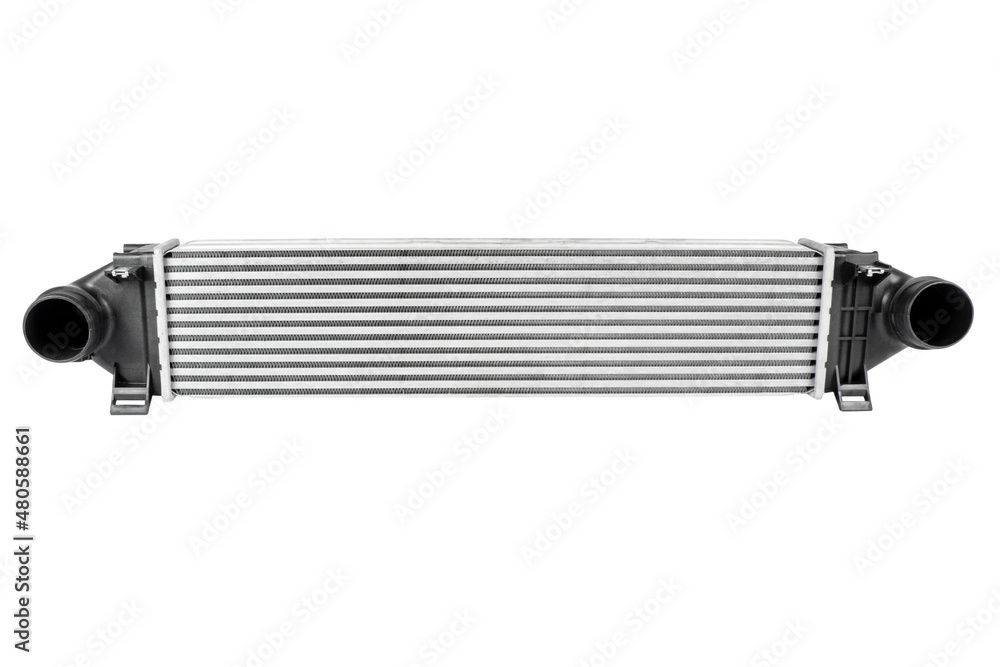 Car intercooler isolated on white background. Radiator intercooler ...