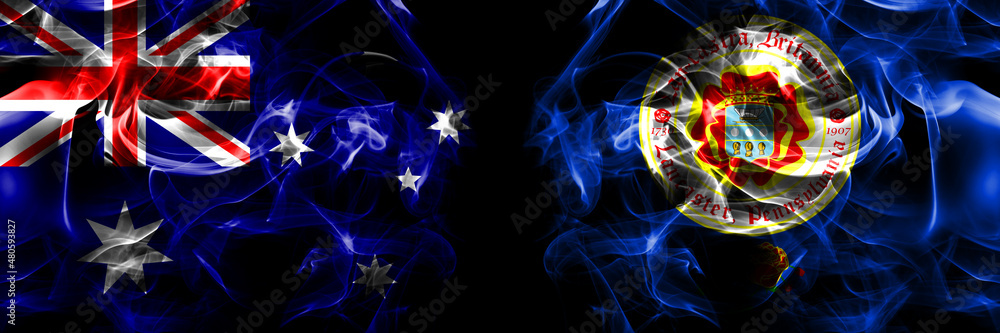 Photo & Art Print Flags of Australia, Australian vs United States of ...