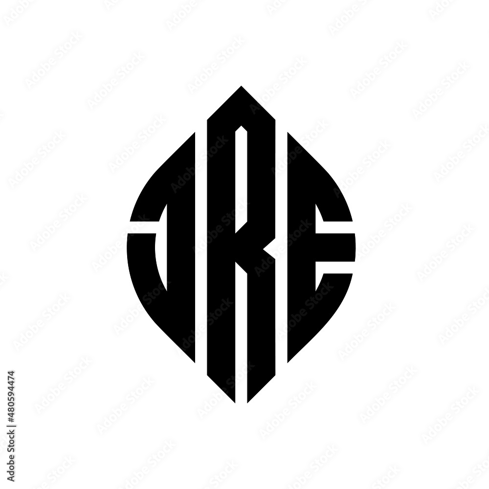 JRE circle letter logo design with circle and ellipse shape. JRE ...