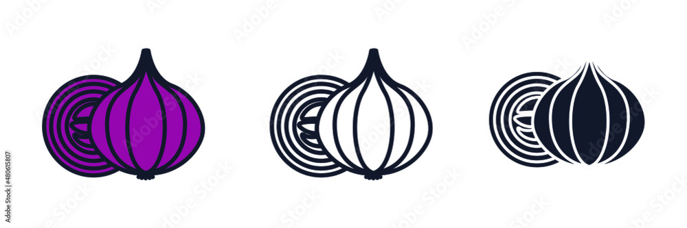 onion vegetable icon symbol template for graphic and web design ...