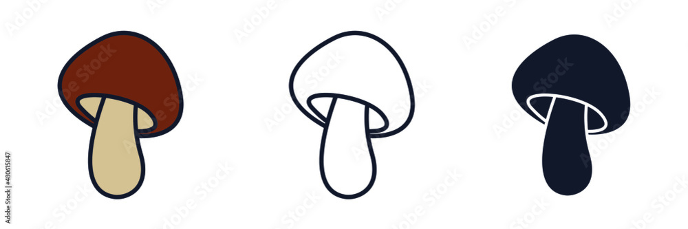 mushroom vegetable icon symbol template for graphic and web design ...