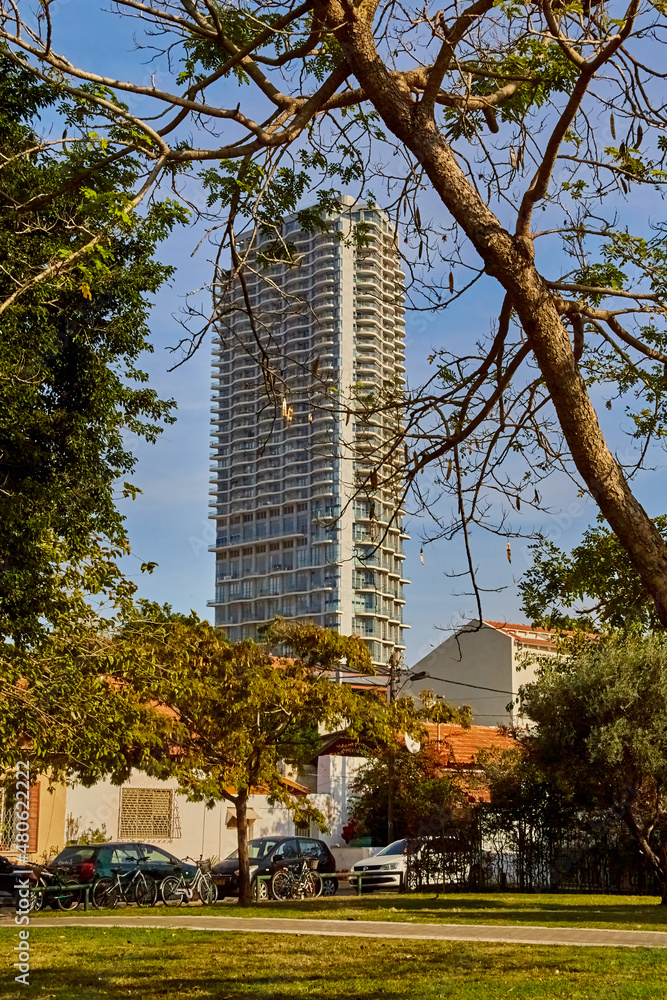 Tel-aviv, Israel - Neve Tzedek Tower skyscraper. Neve Tzedek Tower is ...