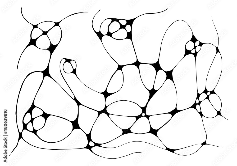 Neurographic lines sketch vector illustration. Abstract chaotic wavy ...