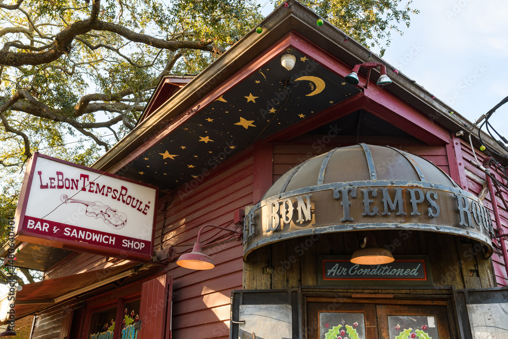 Signage and corner of Historic Le Bon Temps Roule Bar and Sandwich Shop ...