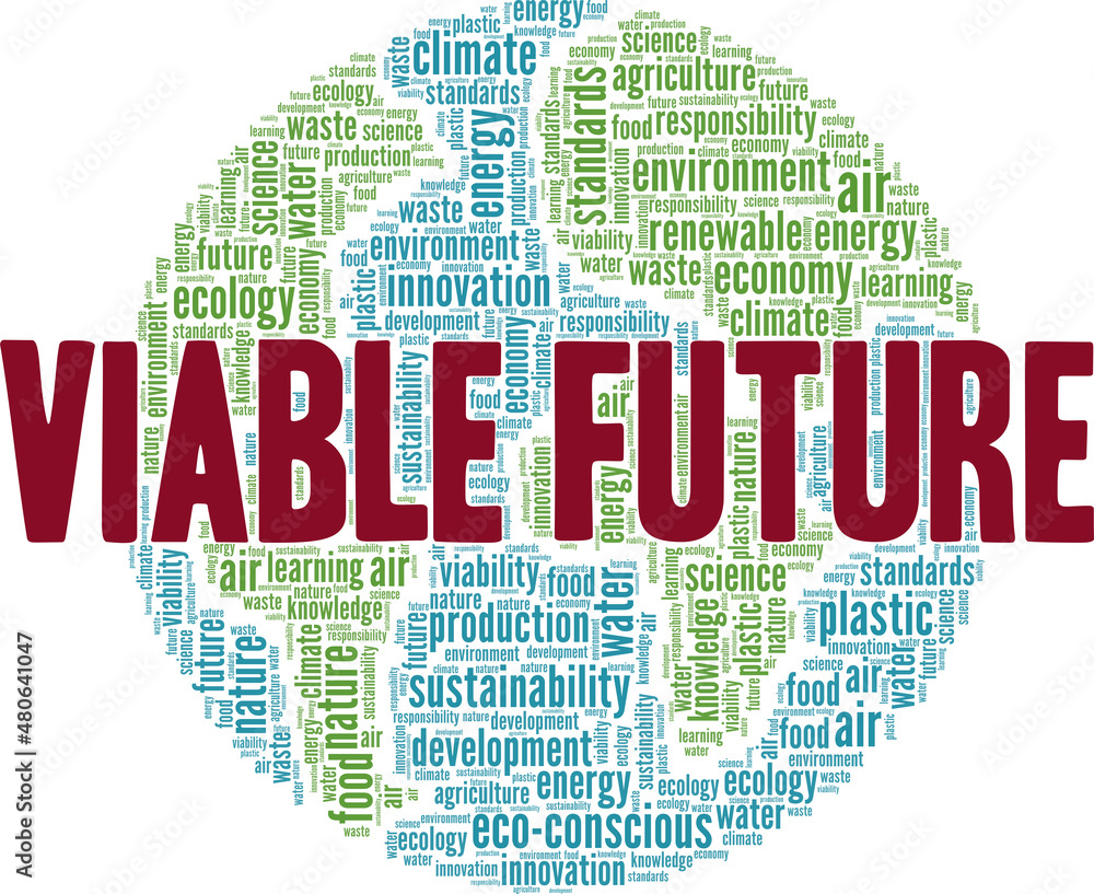 Viable Future conceptual vector illustration word cloud isolated on ...