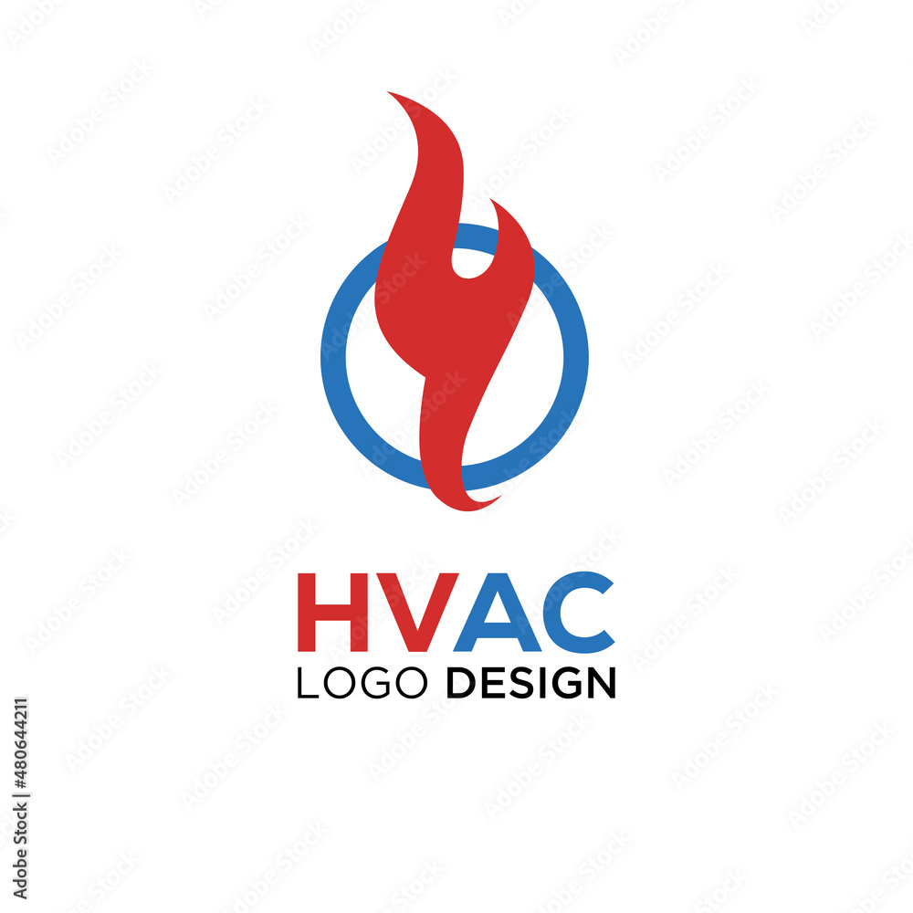 abstract heating and cooling hvac logo design for your company Stock ...