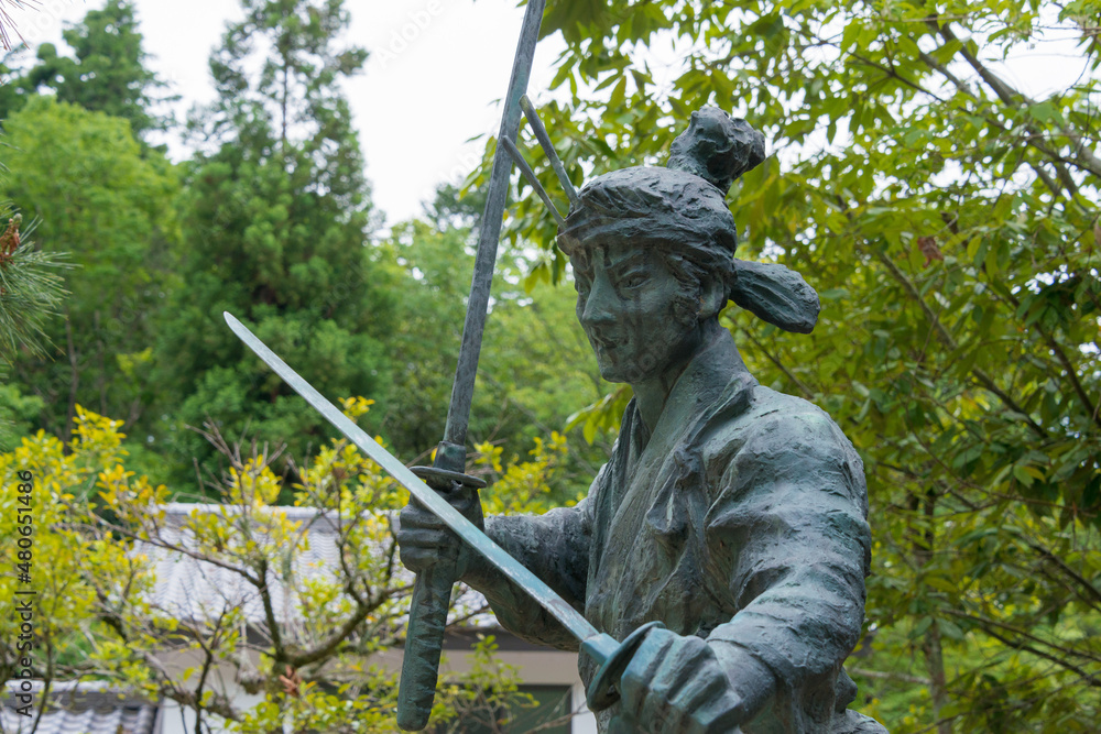 Kyoto, Japan - Mar 27 2019 - Miyamoto Musashi Statue at Hachidai-Jinja ...