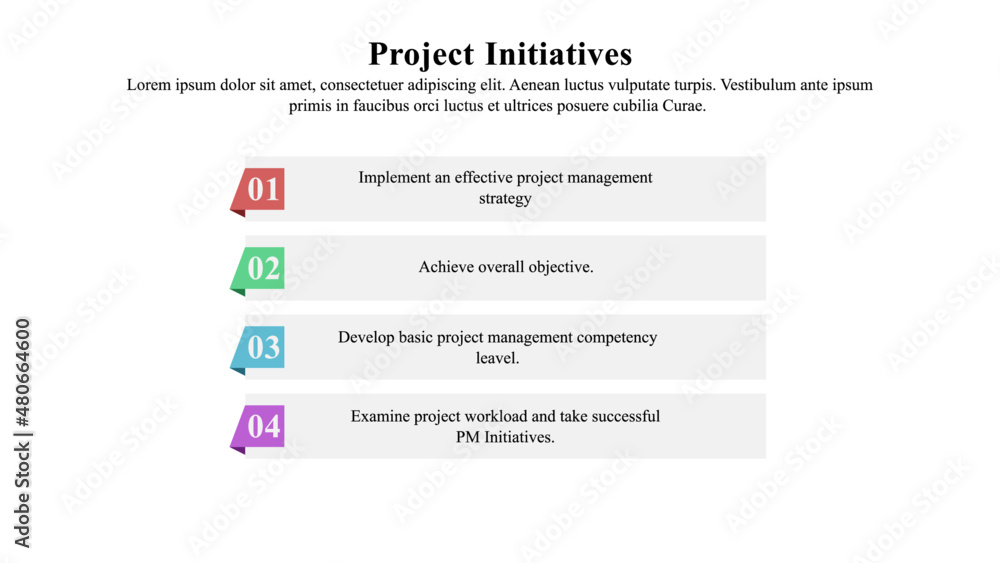 Infographic presentation template of project initiatives. Stock Vector ...