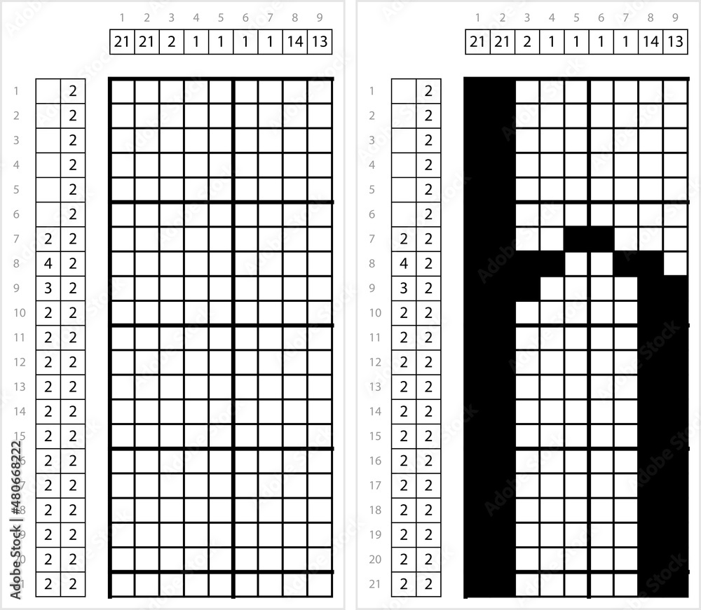 Alphabet R Lowercase Nonogram Pixel Art Stock Vector