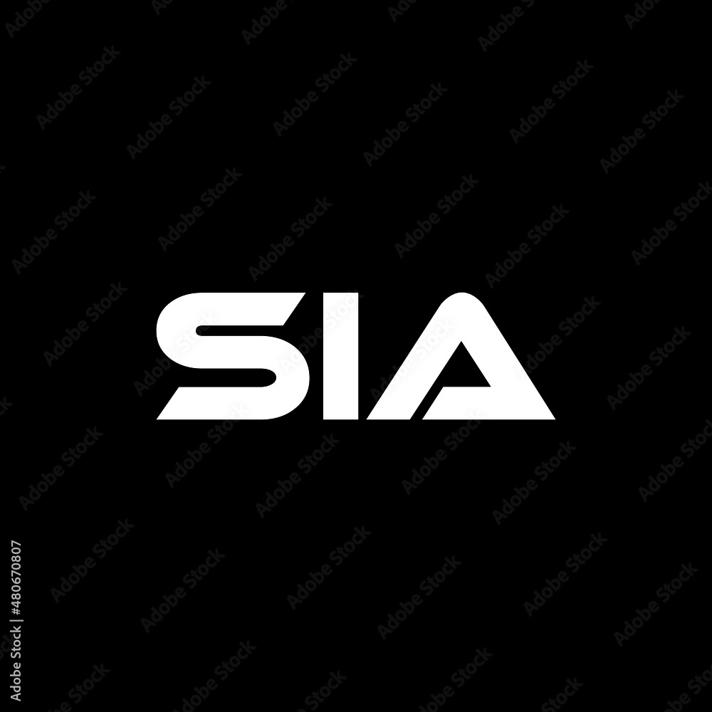 SIA letter logo design with black background in illustrator, vector ...