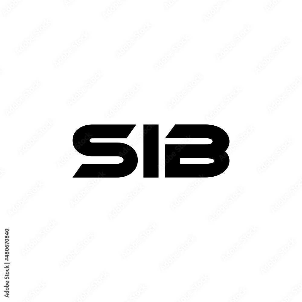 SIB letter logo design with white background in illustrator, vector ...