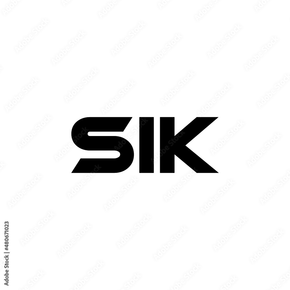 SIK letter logo design with white background in illustrator, vector ...