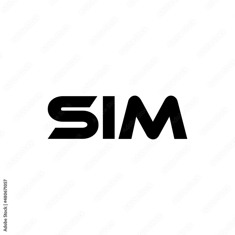 SIM letter logo design with white background in illustrator, vector ...