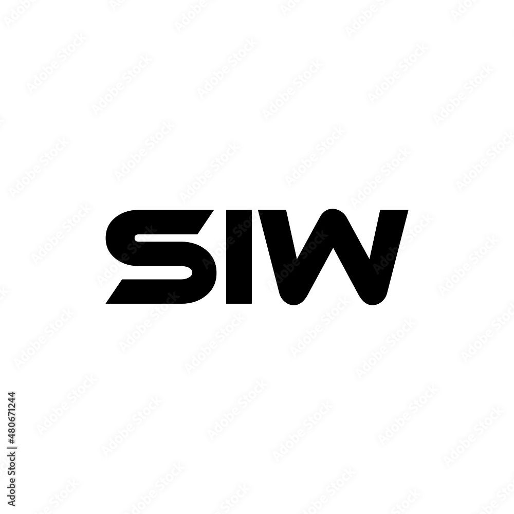 SIW letter logo design with white background in illustrator, vector ...