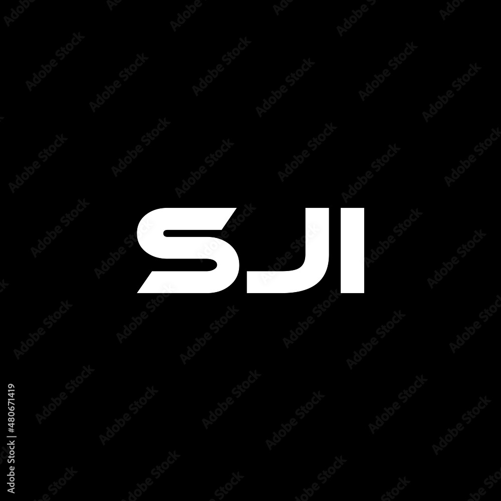 SJI letter logo design with black background in illustrator, vector ...