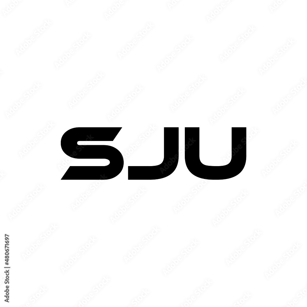 SJU letter logo design with white background in illustrator, vector ...