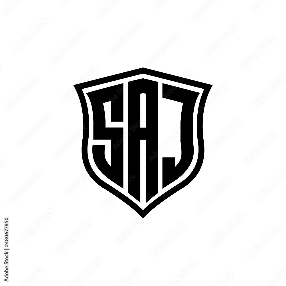 SAJ letter logo design with white background in illustrator, vector ...