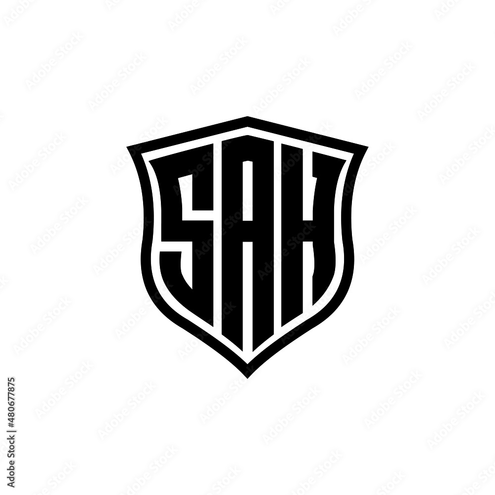 Vettoriale Stock SAH letter logo design with white background in ...