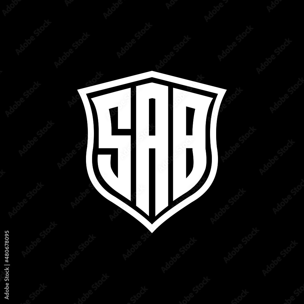 SAB letter logo design with black background in illustrator, vector ...