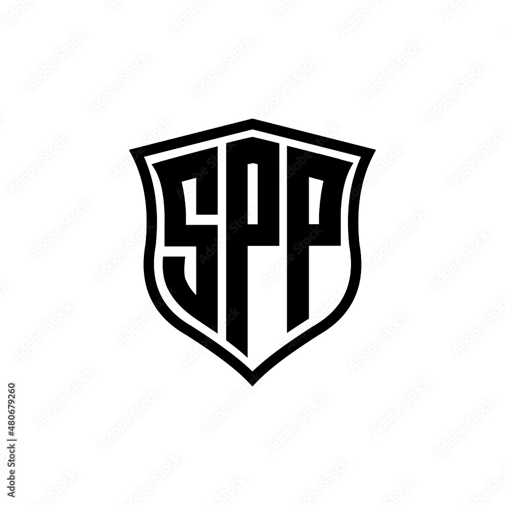 SPP letter logo design with white background in illustrator, vector ...