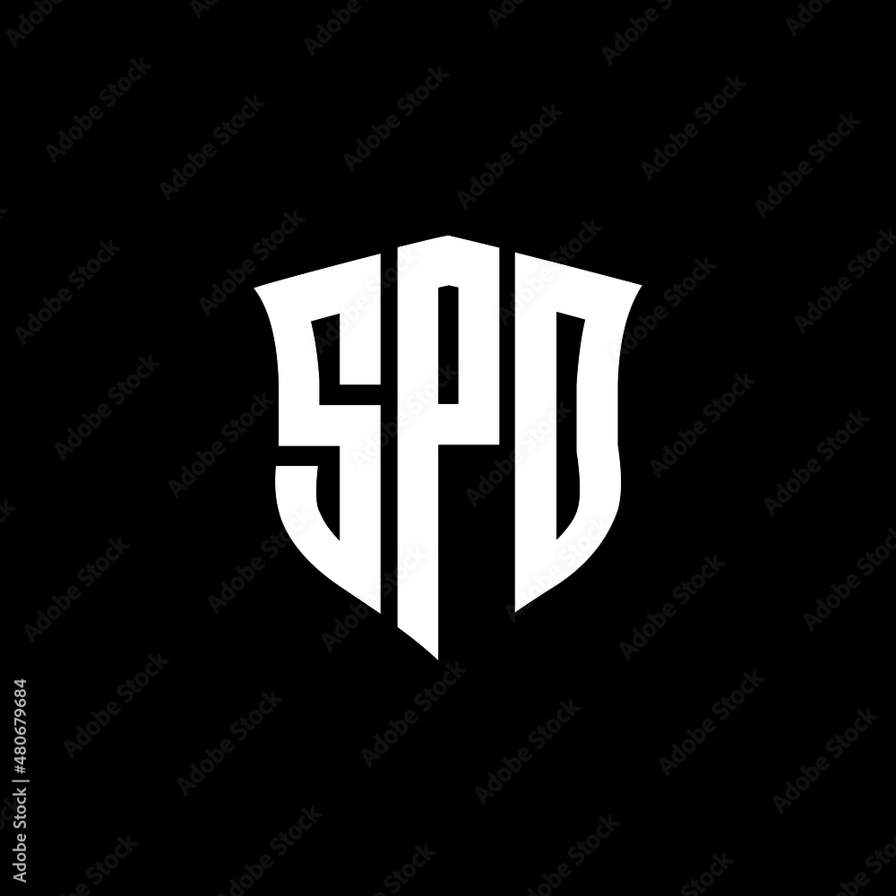 SPD letter logo design with black background in illustrator, vector ...