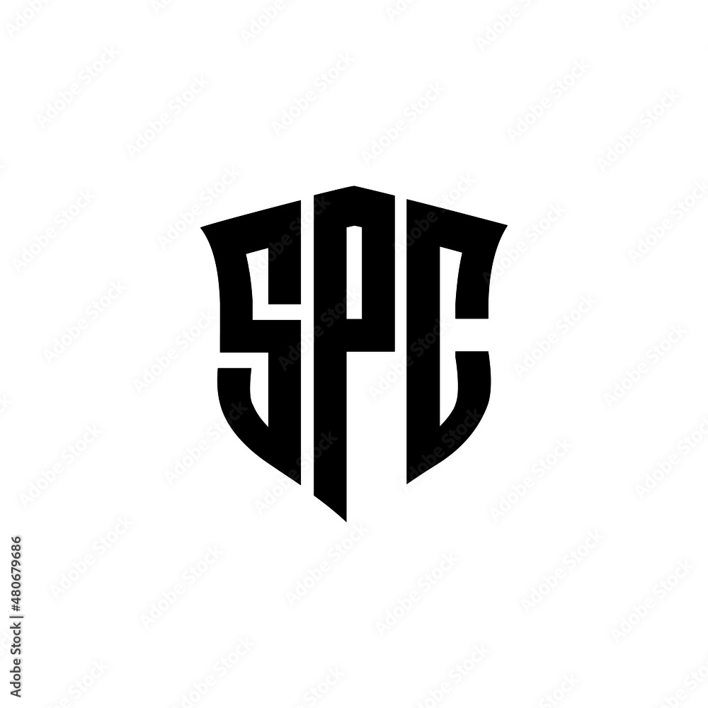 SPC letter logo design with white background in illustrator, vector ...