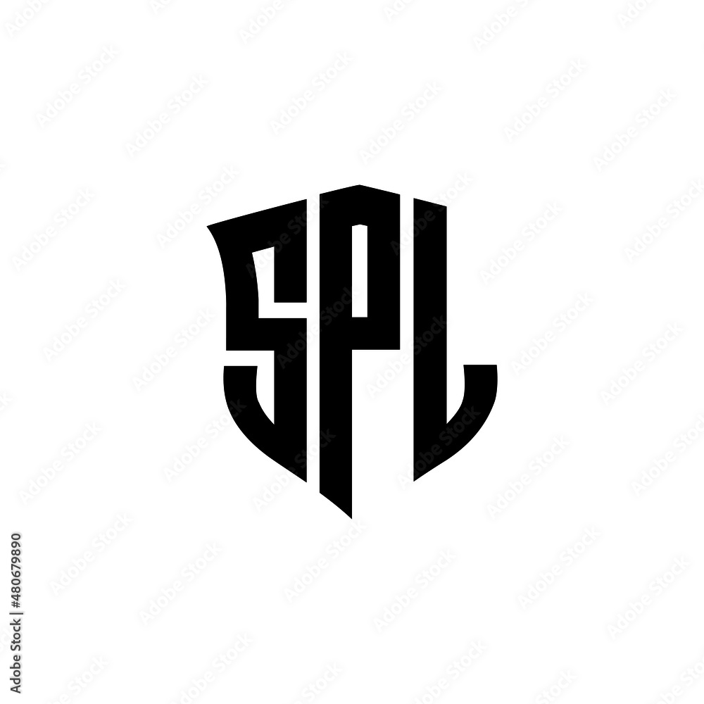 SPL letter logo design with white background in illustrator, vector ...