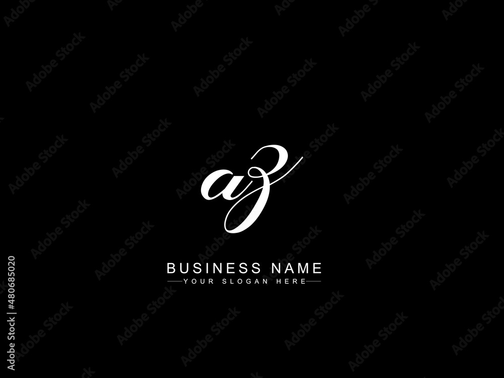 Premium AZ Logo Icon, Signature Az Letter Logo design Stock Vector ...