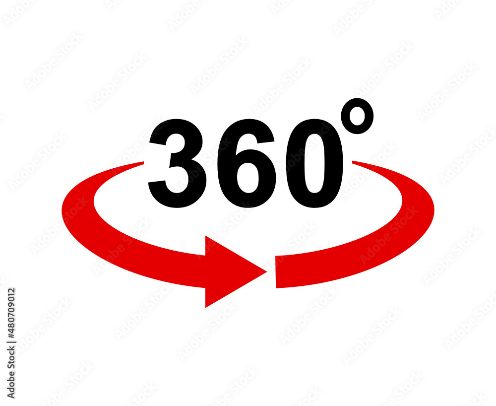 ikona znaku 360 stopni Stock Vector | Adobe Stock