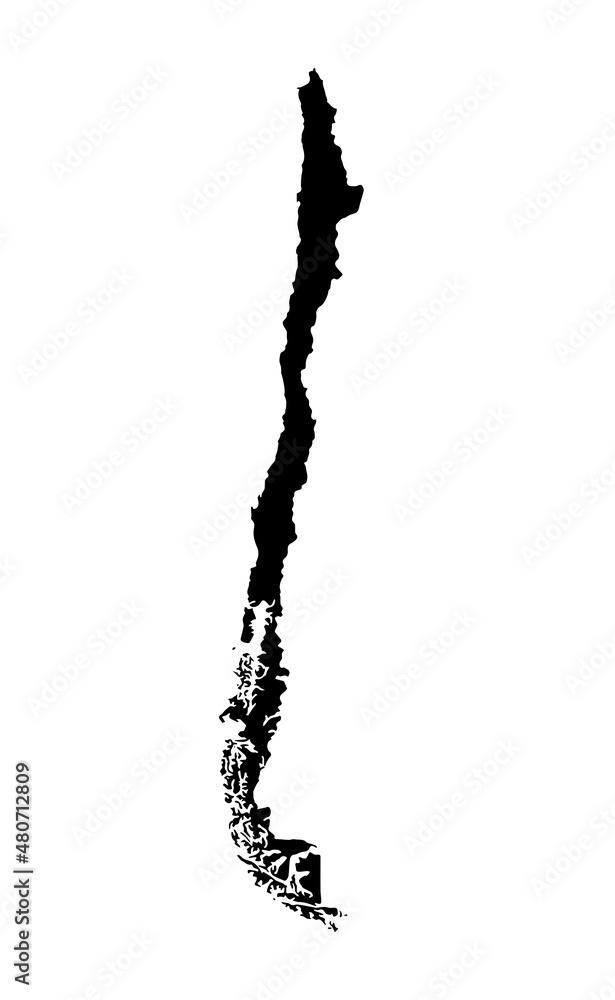 Chile map isolated on png or transparent background,Symbol of Chile ...