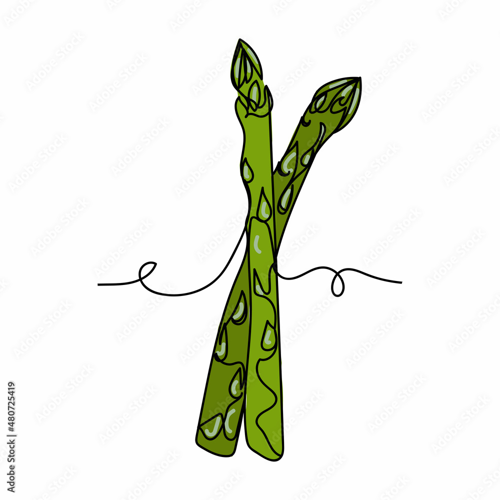 Continuous one simple single abstract line drawing of bunch of fresh ...