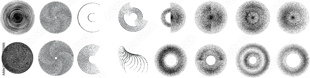 Big set of lines in Circle Form . Spiral Vector Illustration .Big ...