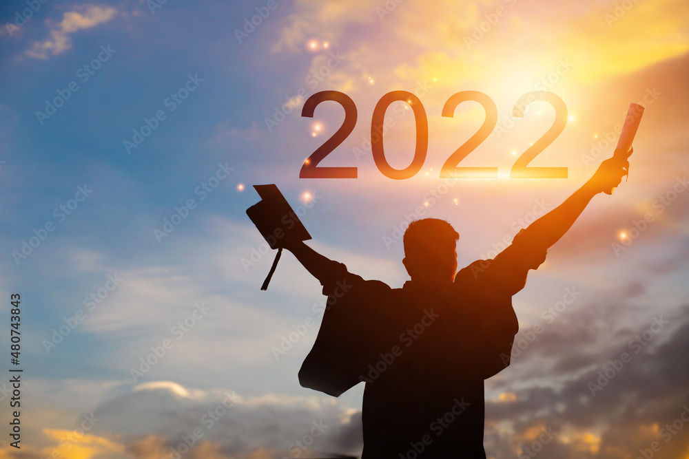 Graduation silhouette showing congratulations on graduation With the ...