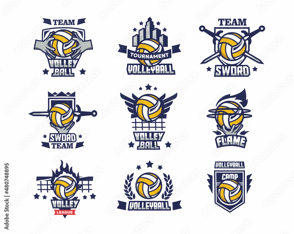 Volleyball Logo Badge Collection American Logo Sport suitable for ...