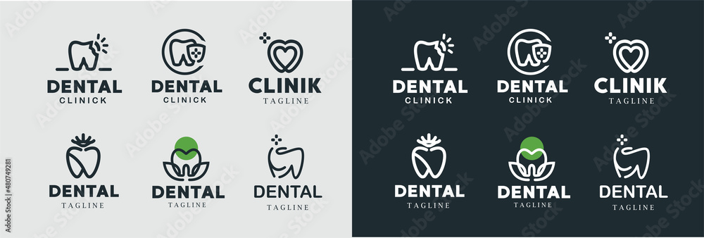 collection of various types of dental logos for brands and companies ...