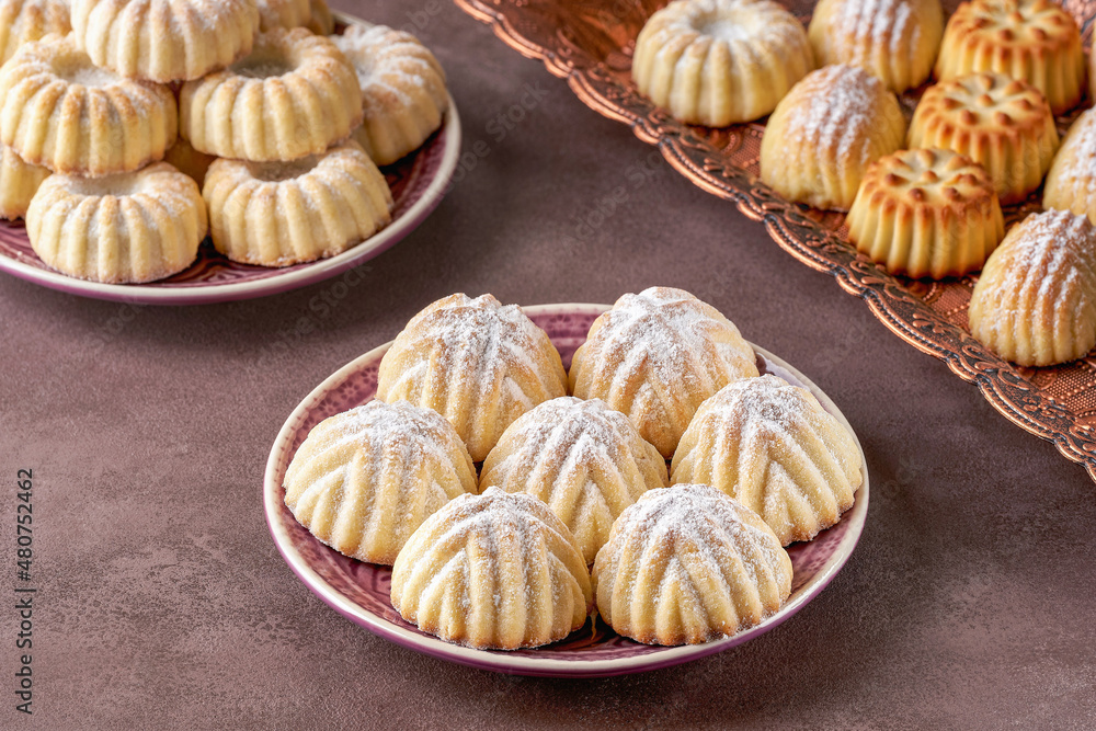 Assorted semolina maamoul or mamoul cookies with dates , walnuts and ...
