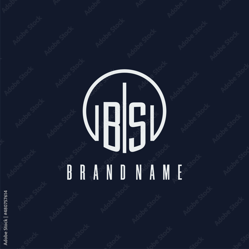 BS initial monogram logo with circle style dsign Stock Vector | Adobe Stock
